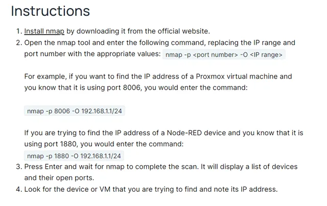 Finding the IP of a VM or device using nmap