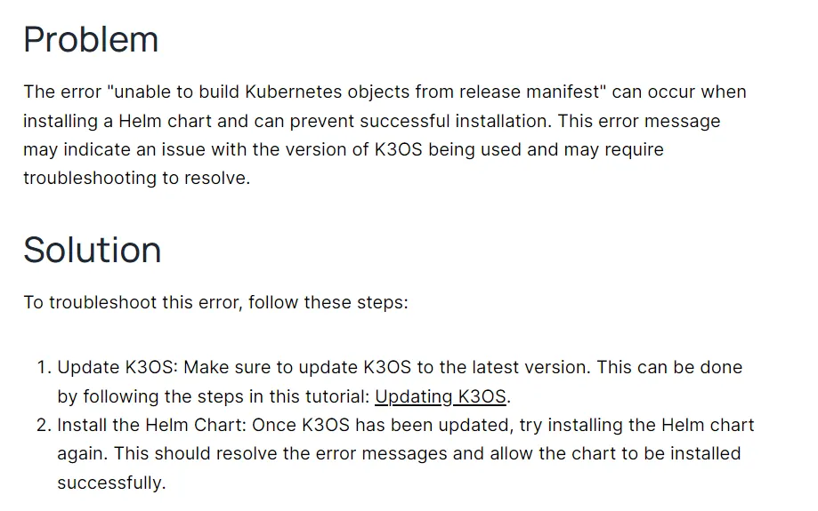 Troubleshooting Unable To Build Kubernetes Objects Error When